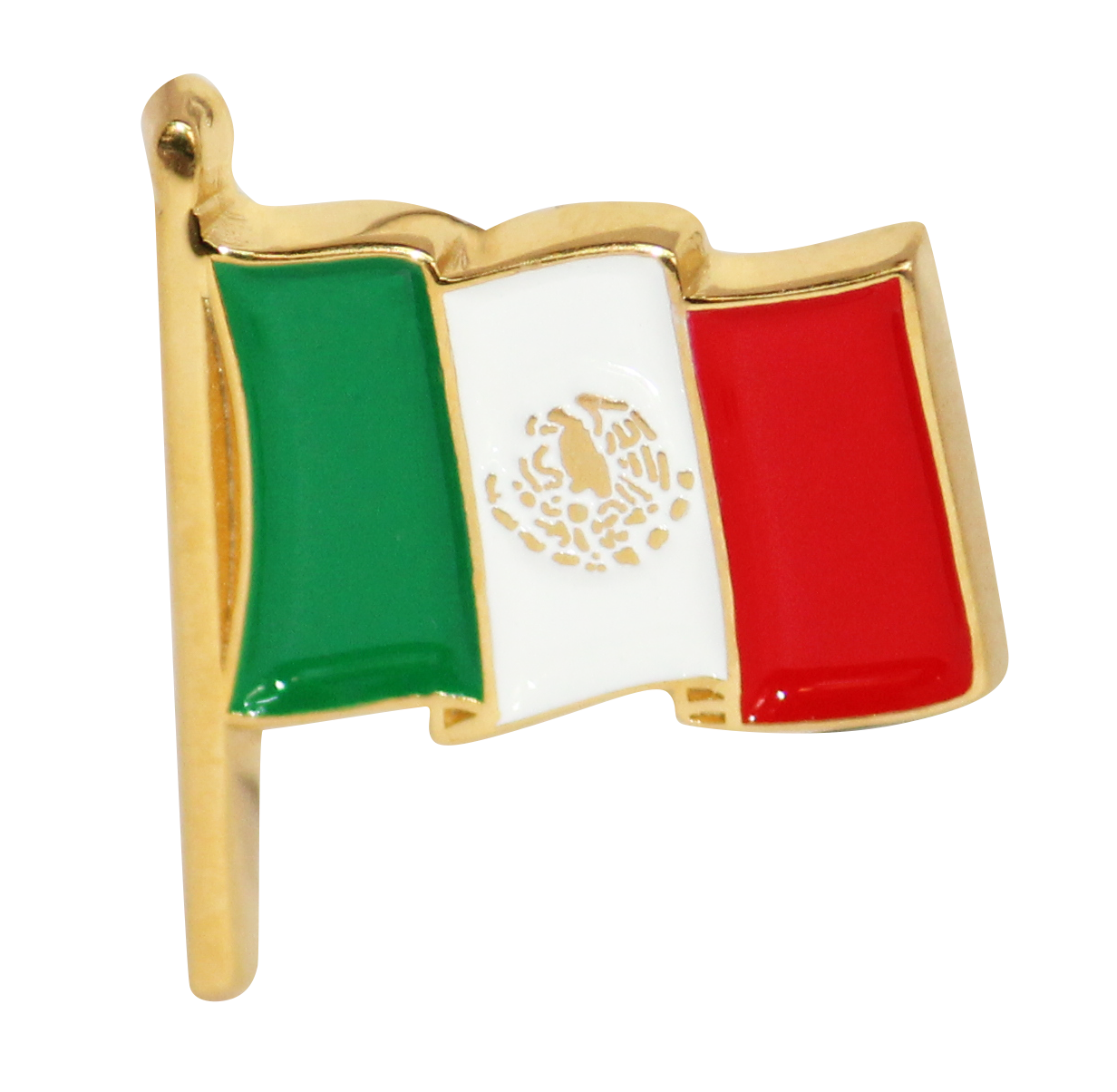 FISTOL BANDERA MEXICO CON ASTA DORADO CON TINTAS – Zab